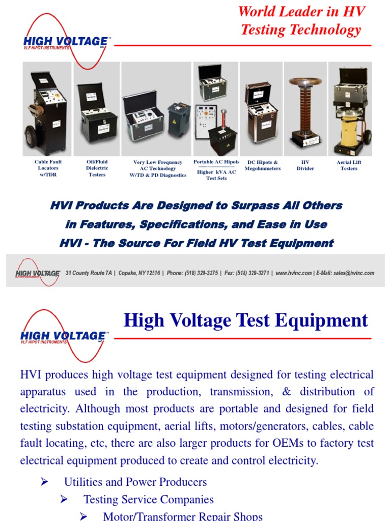 HVI Portable AC Hipot Test Equipment | PDF | Alternating Current ...