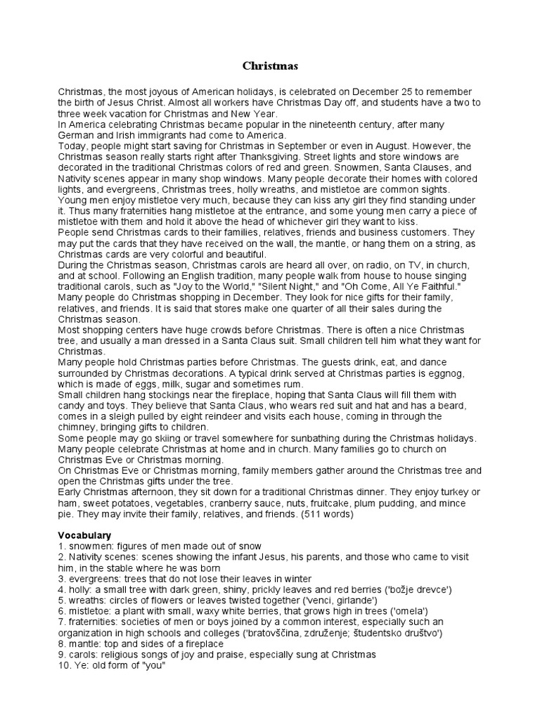 Christmas Reading Comprehension Guide | PDF | Santa Claus | Christmas