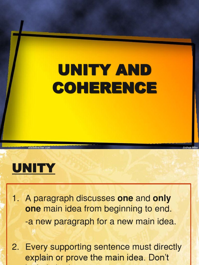 CHAPTER 2-Unity Coherence | PDF | Noun | Paragraph