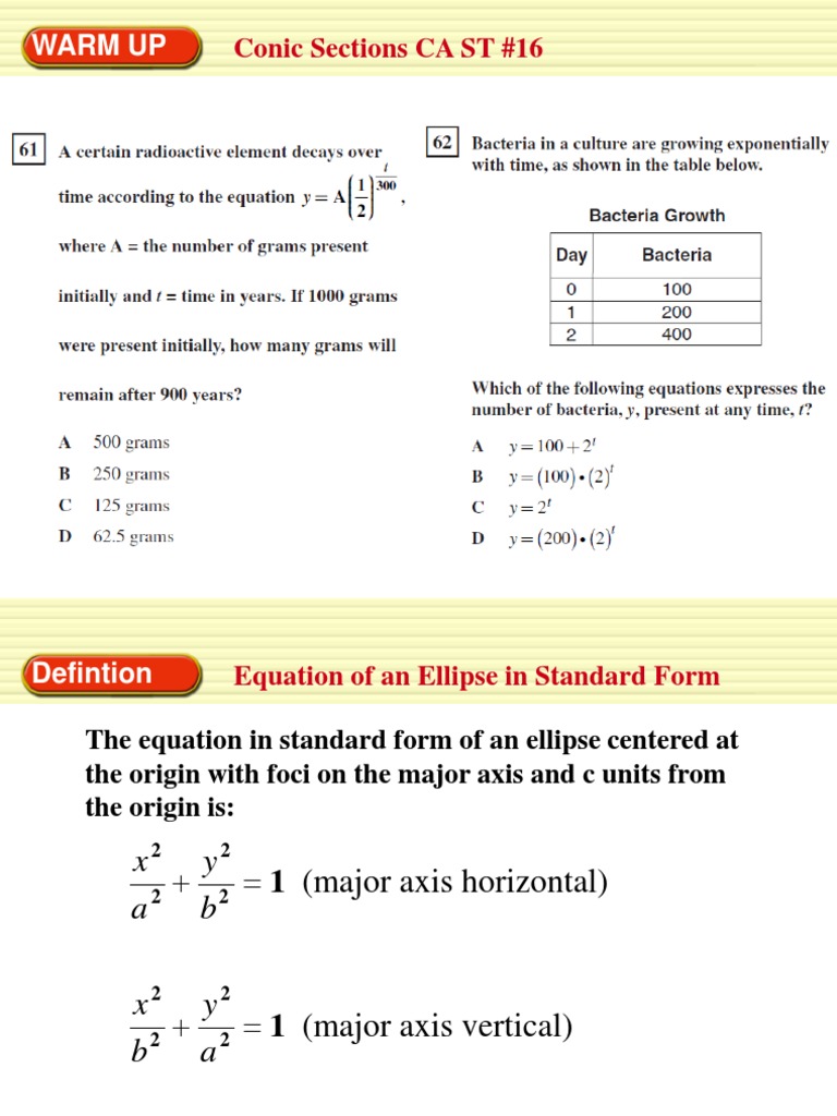 Graphing Ellipses: Steps and Examples | PDF