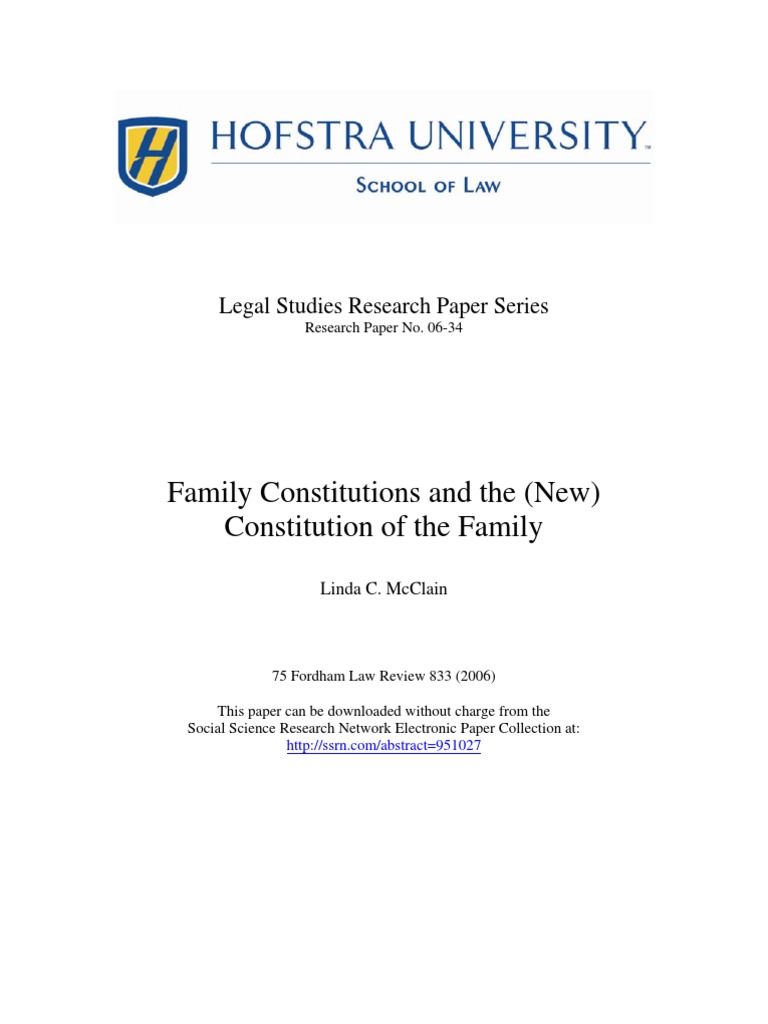 Family Constitution SSRN-Id951027 | Nonprofit Organization | Family