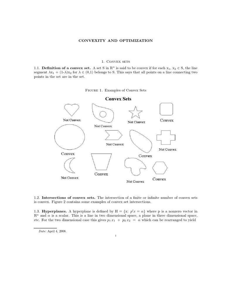 Convex Optimisation | PDF | Convex Set | Determinant