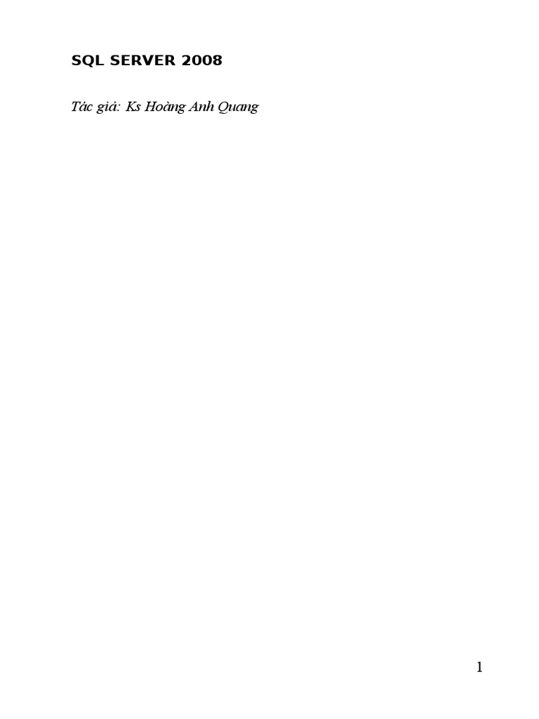 Giao Trinh Sql Pdf