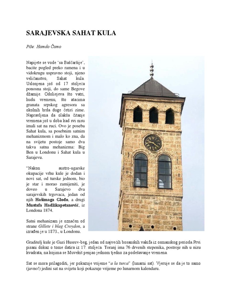 Sarajevska Sahat Kula | PDF