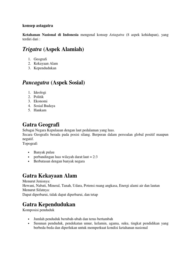 Konsep Astagatra | PDF