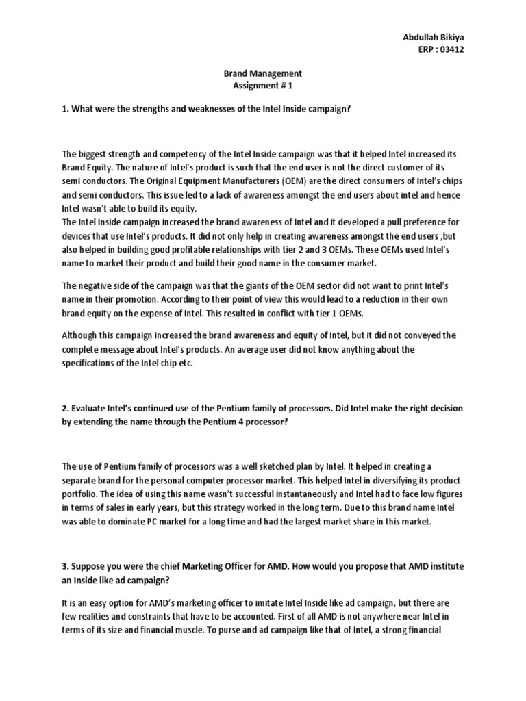 Brand Management1 | PDF | Intel | Brand