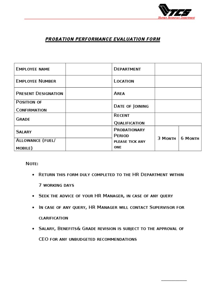 Evaluating Probationary Performance: A Comprehensive Probation ...
