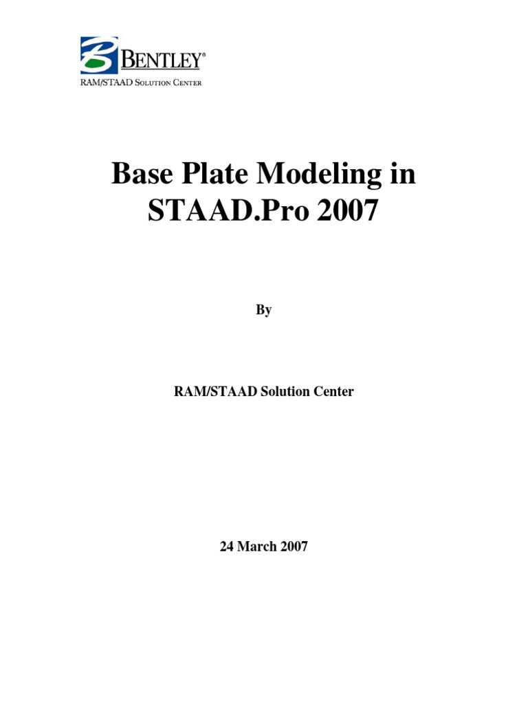 Base Plate Modelling Using Staad Pro 200 | PDF | Button (Computing ...