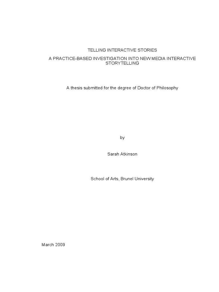 Telling Interactive Stories | PDF | Qualitative Research | Storytelling