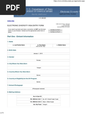 Dv Lottery 2023 Form Pdf - Printable Forms Free Online