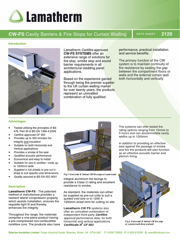 Lamatherm CW-FS Curtain Walling Firestop 179 1 | PDF | Wall | Building ...