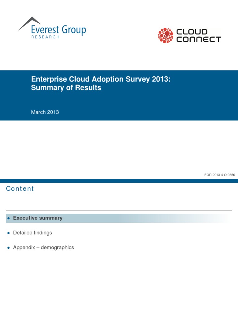 2013 Enterprise Cloud Adoption Survey | PDF | Cloud Computing ...