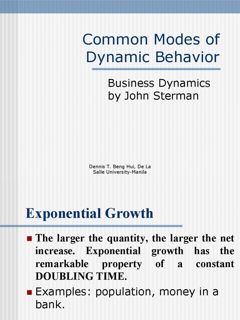 Common Modes of Dynamic Behavior | PDF | Chaos Theory | Systems Theory
