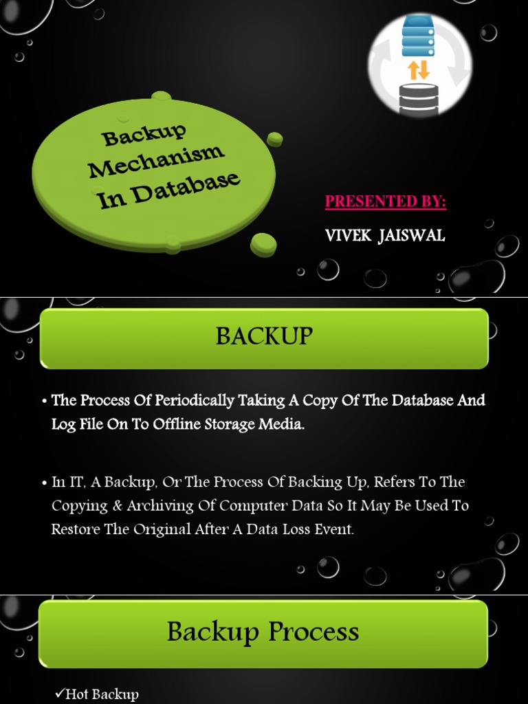 Backup Mechanism in Database | PDF | Backup | Computer File