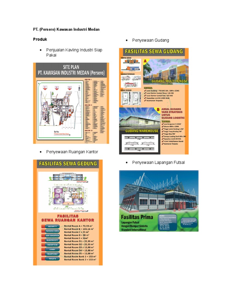 PT - KIM (Kawasan Industri Medan), Penyewaan Lapangan DSB | PDF