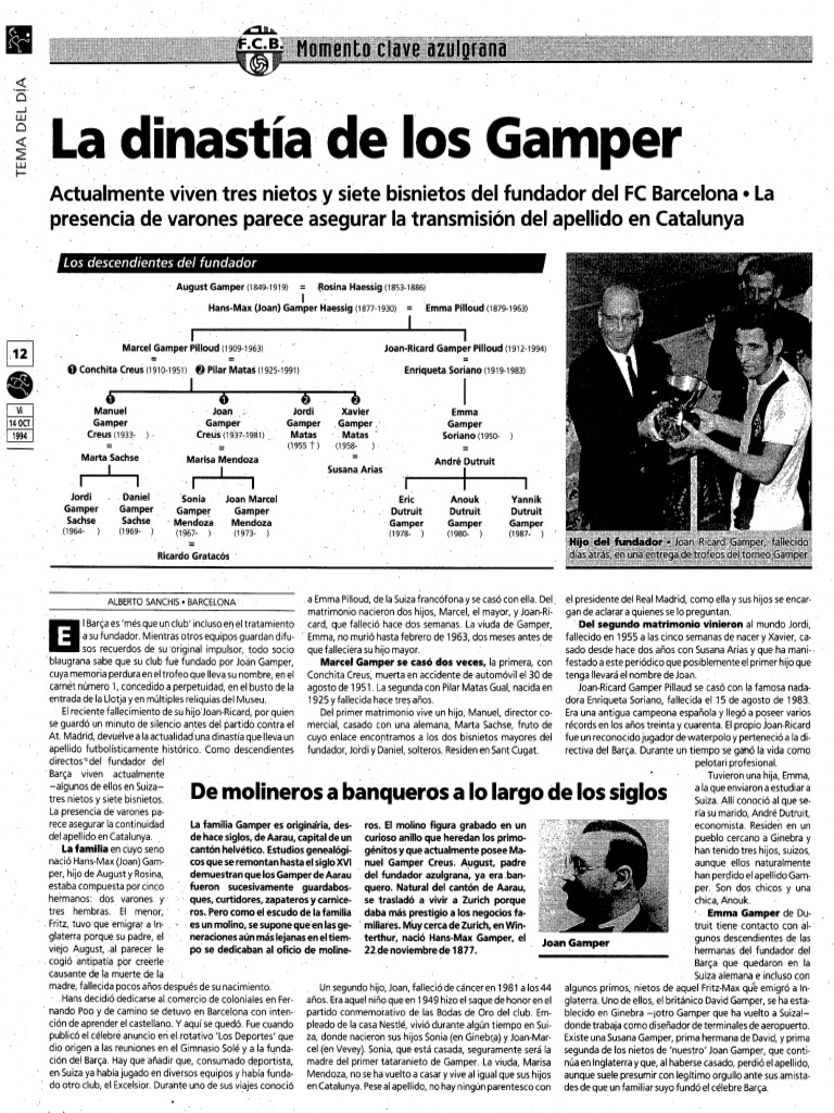 La Dinastia de Los Gamper | PDF | FC Barcelona | la Liga