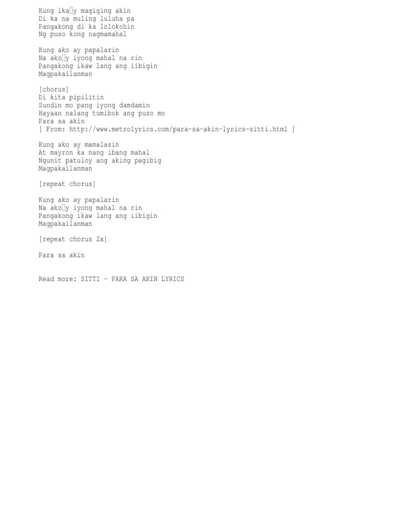 Para Sa Akin | PDF