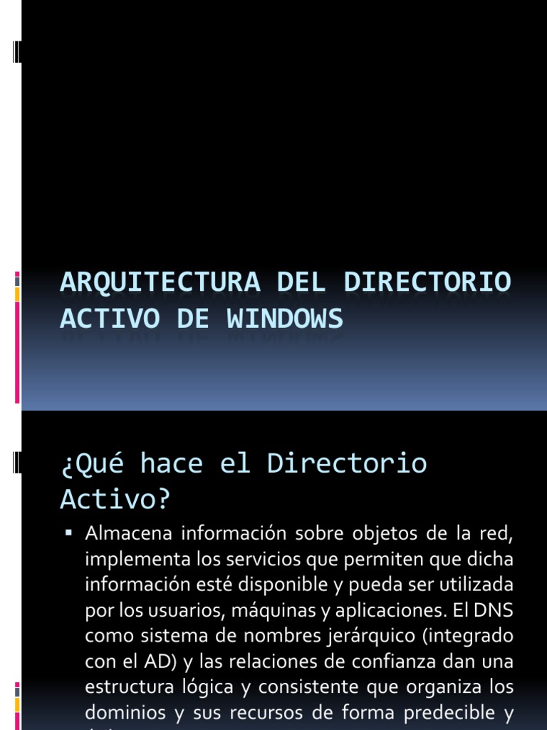Arquitectura AD | PDF | Directorio Activo | Arquitectura de Computadores