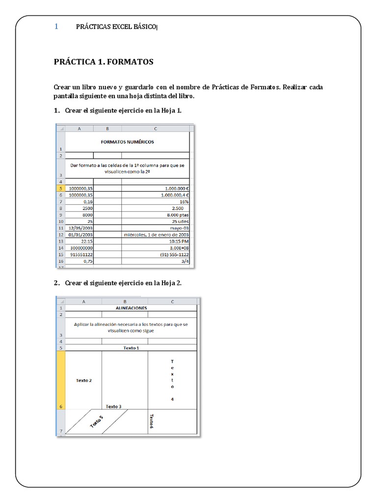 Prácticas Excel Básico | PDF | Hoja de cálculo | Microsoft Excel