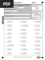 KET Listening Answer Sheet | PDF