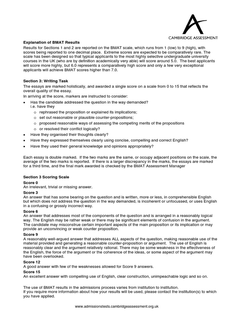 2009 Explanation of Bmat Results | PDF | Argument | Question
