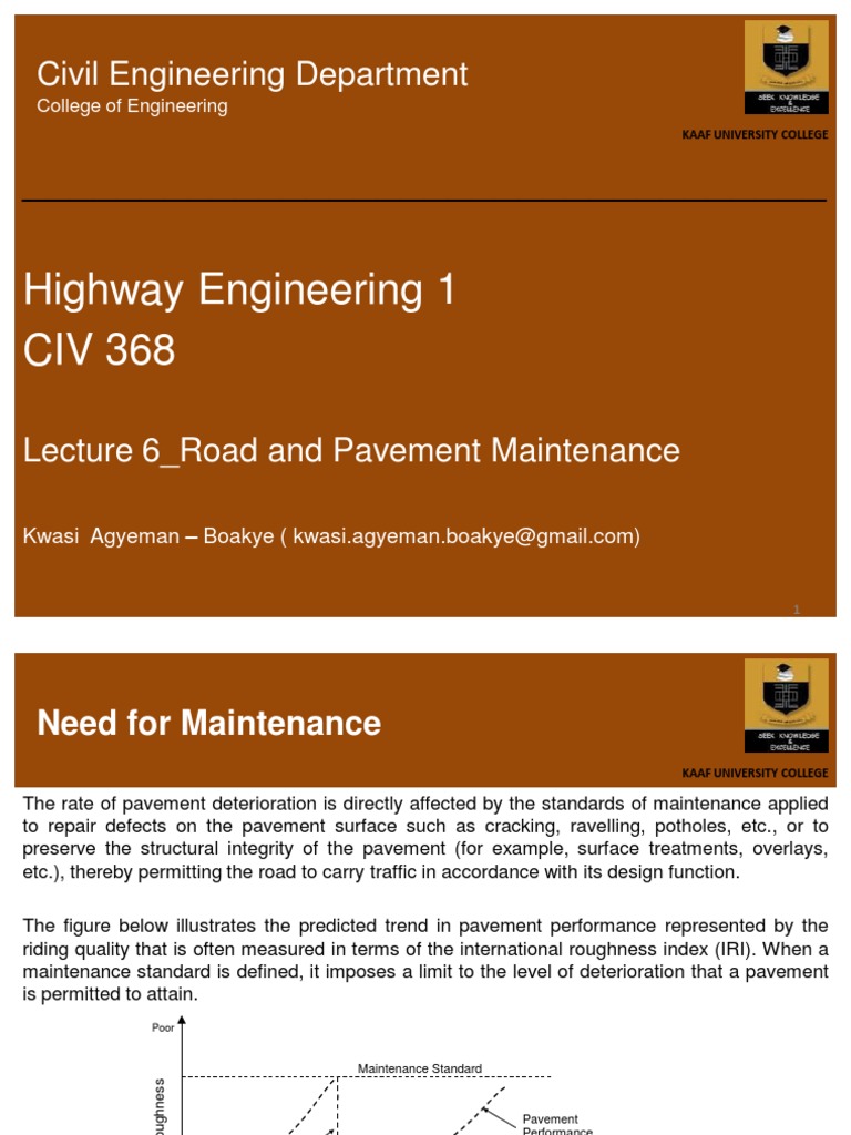 Road and Pavement Maintenance | Download Free PDF | Road Surface | Road