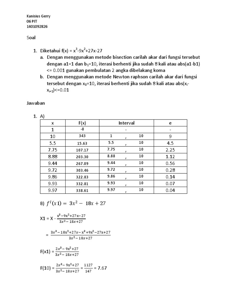 Numerical Methods - Bisection Method (Indonesian) | PDF | Metode & Bahan Ajar