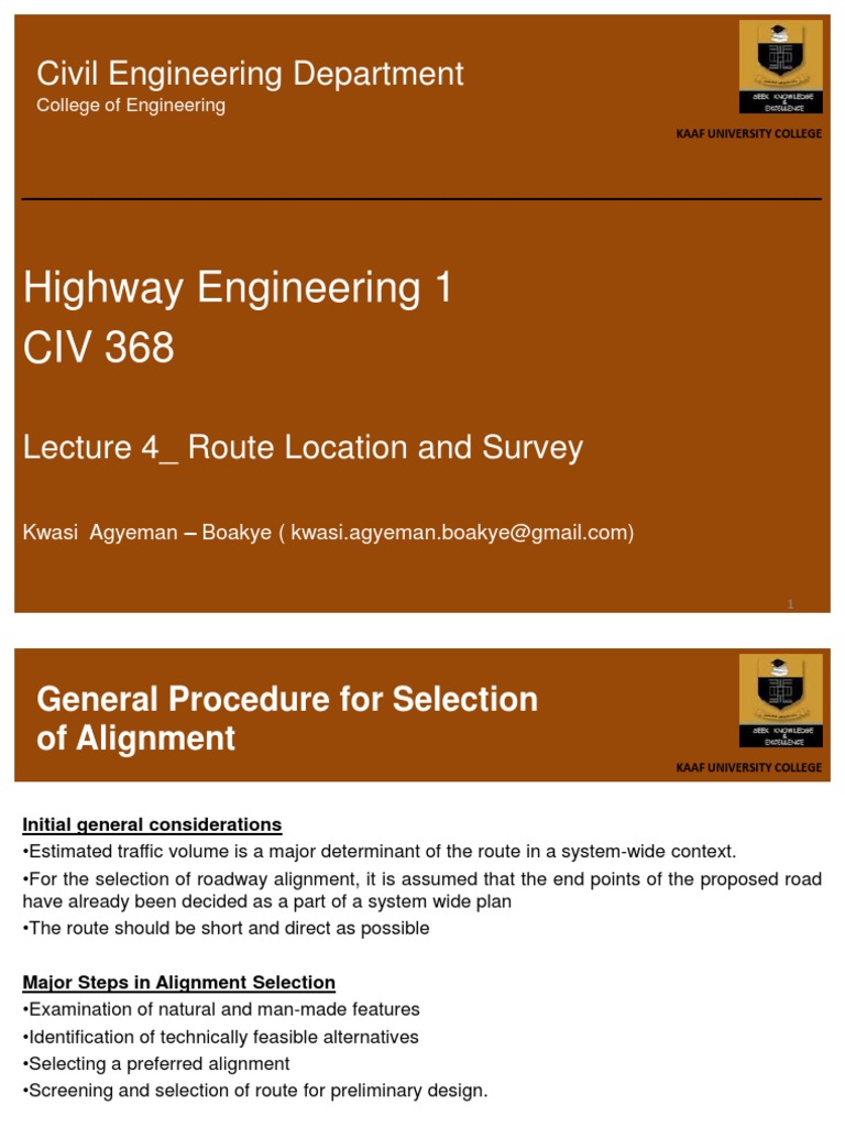 4 - Route Location and Survey | PDF | Road | Topography