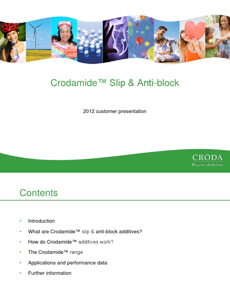 2012 Crodamide Customer Presentation | PDF | Friction | Polymers