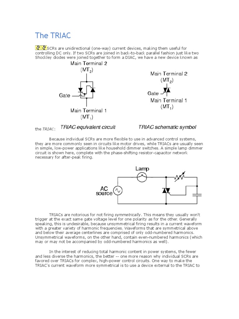 The TRIAC | PDF | Electrical Components | Electrical Engineering