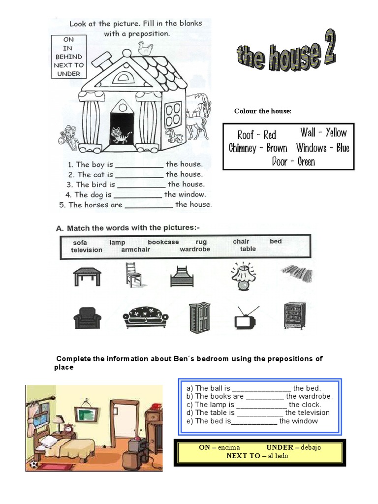 Prepositions of Place in Ben's Bedroom | PDF | Linguistic Morphology ...