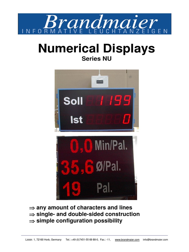 Numerical Displays: Series NU | PDF | Liquid Crystal Display | Units Of ...