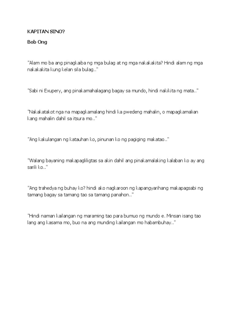 KAPITAN SINO? Quotes | PDF