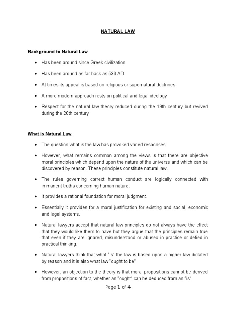 NATURAL LAW: Background, Definition, Attractions & Challenges | PDF ...