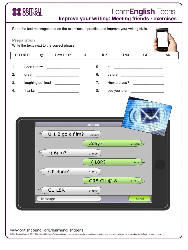 Improve Writing Skills with Text Messages | PDF | Career & Growth ...