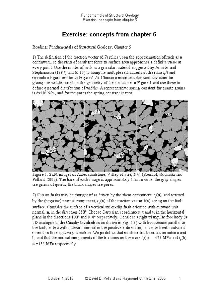 Fundamentals of Structural Geology Exercise: Concepts From Chapter 6 ...