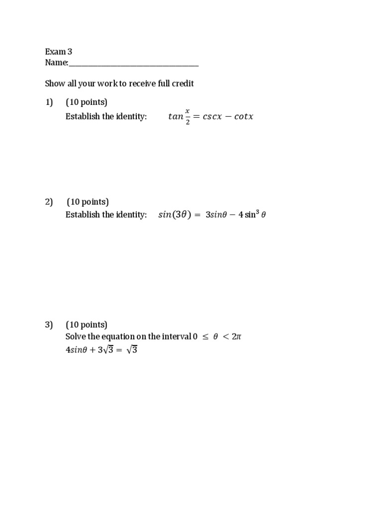Math 125 - Exam 3 | PDF | Teaching Methods & Materials