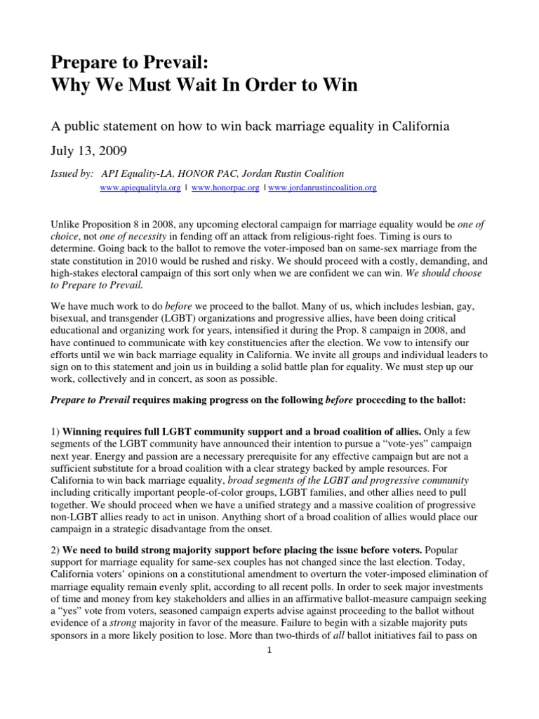 Prepare To Prevail: Why We Must Wait in Order To Win | PDF | Opinion ...