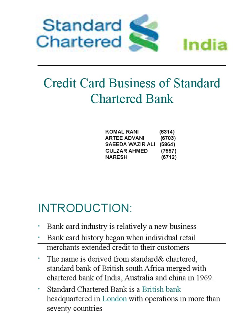 FINAL Standard Chartered Bank | PDF | Credit Card | Banks