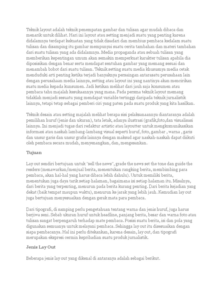 Teknik Layout Adalah Teknik Penempatan Gambar Dan Tulisan Agar Mudah ...