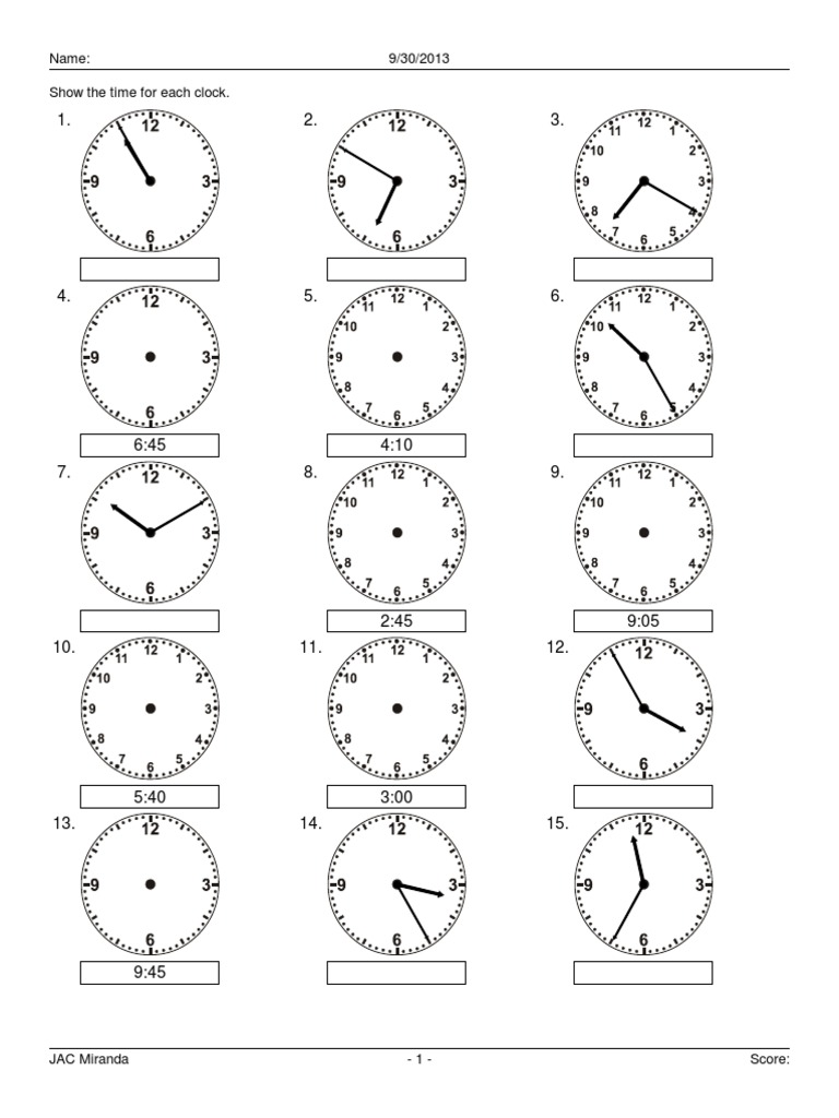 Telling Time 4 | PDF
