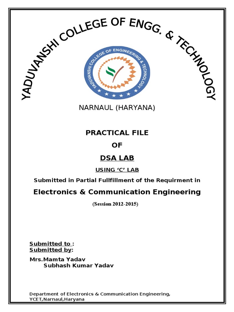 Dsa Lab Practical File | Download Free PDF | Algorithms | Matrix ...