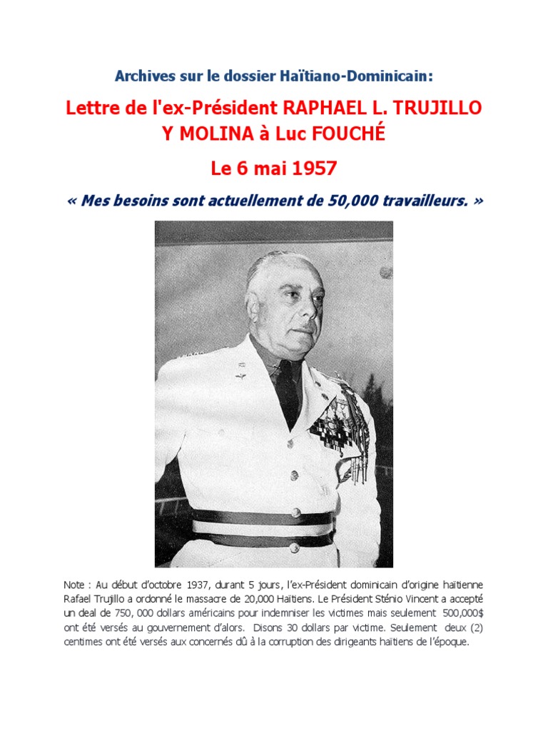 Accord controversé entre Trujillo et Vincent | PDF | Politique
