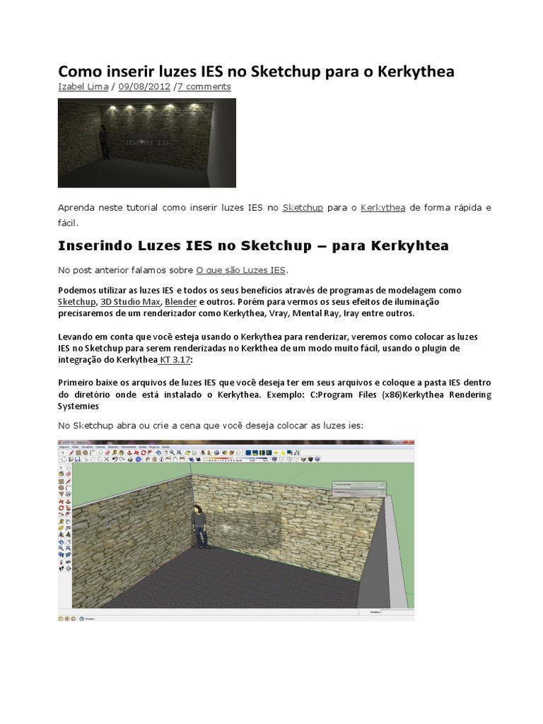 Como Inserir Luzes IES No Sketchup para o Kerkythea | PDF | SketchUp | Autodesk 3DS Max