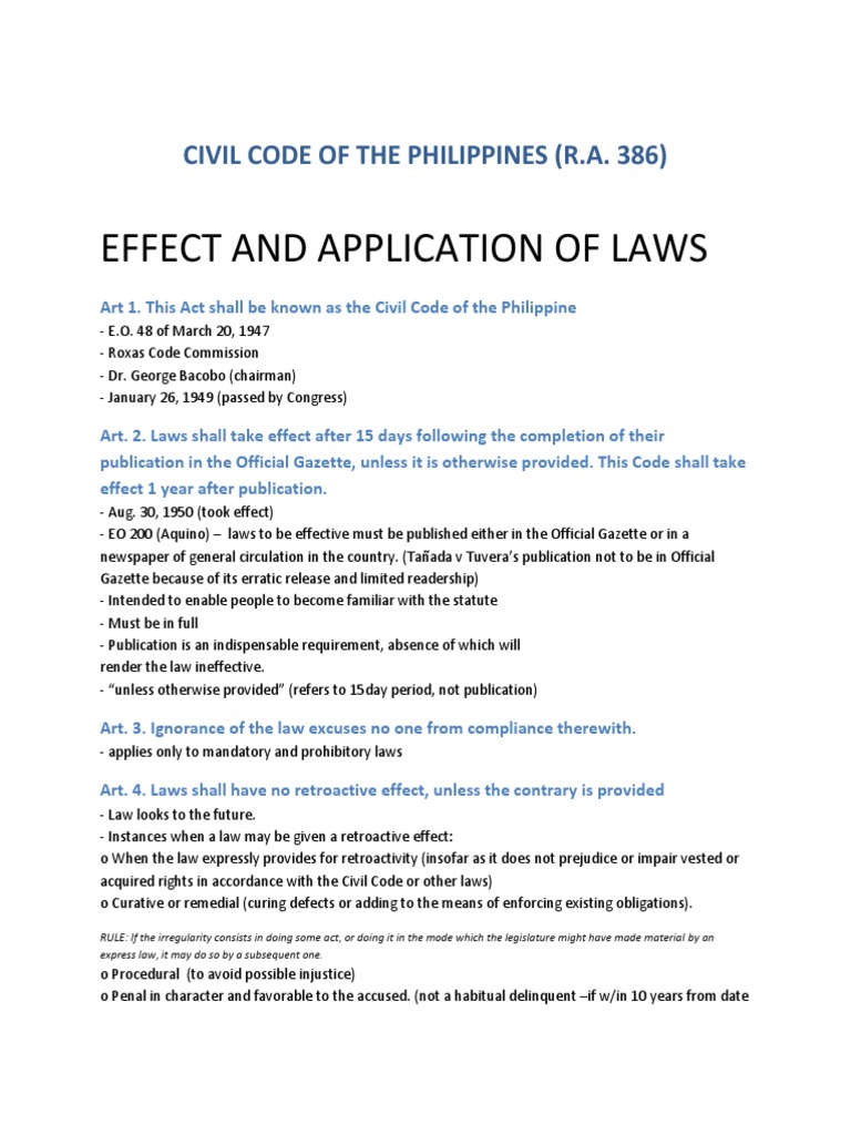 RA 386 CIVIL CODE OF THE PHILIPPINES ANNOTATED.docx | Burden Of Proof ...