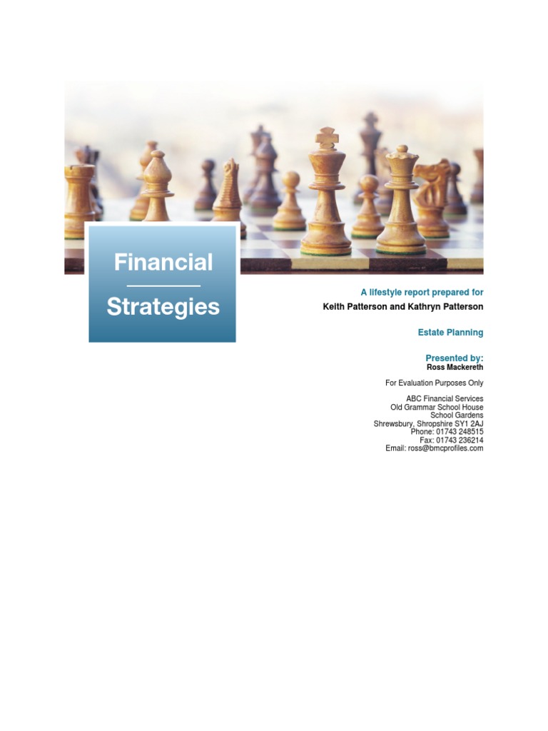 Financial Strategies Estate Planning Sample-1 | PDF