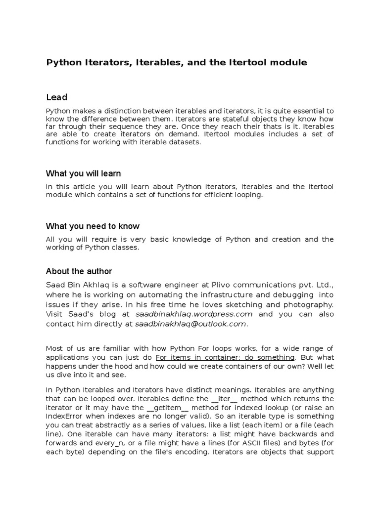 Python Iterators | PDF | Control Flow | C (Programming Language)