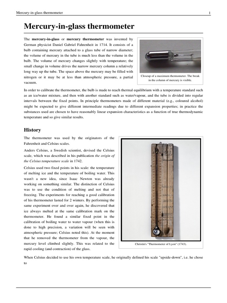 mercury in glass thermometer.pdf | Celsius | Applied And ...