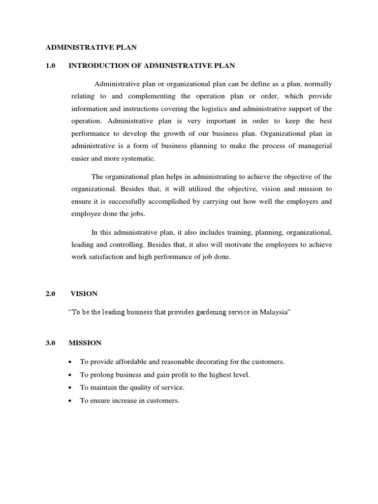 Administrative Plan | PDF | Expense | Employment