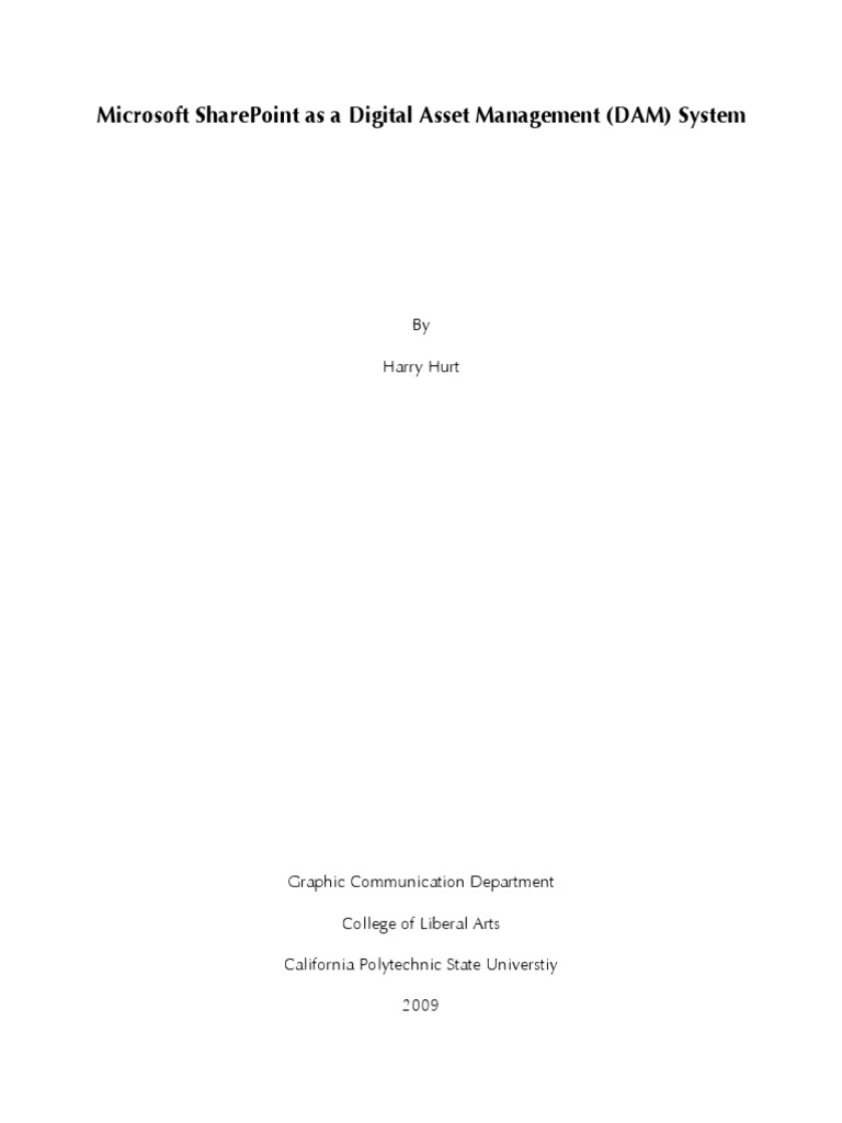 Microsoft SharePoint As A Digital Asset Management (DAM) System | PDF ...